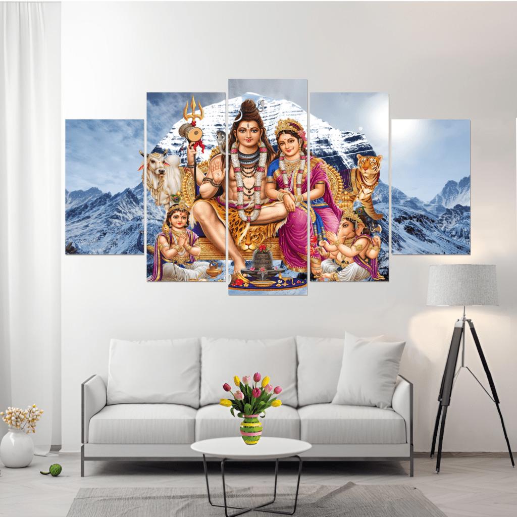 Canvas Art on 5 panel - Lord Shiva | Decor Hub